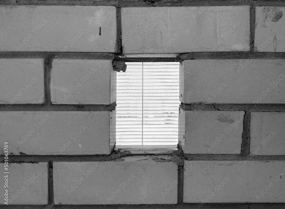 Ventilation grille, for airflow in building under construction with ...