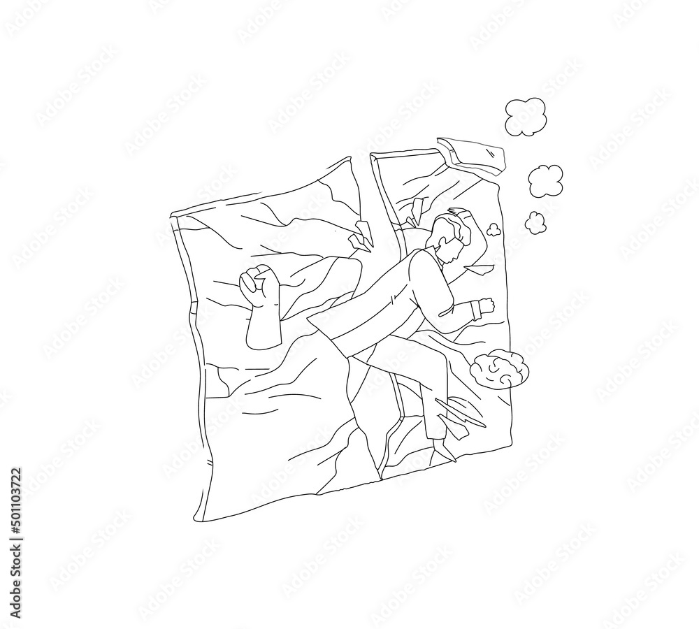 Man breaking stone wall with head outline vector drawing illustration ...