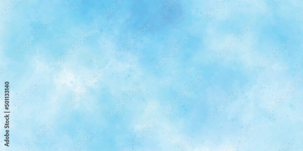 Hand painted watercolor sky and clouds, abstract light sky blue ...