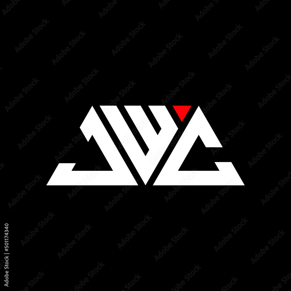 เวกเตอร์ Stock JWC triangle letter logo design with triangle shape. JWC ...