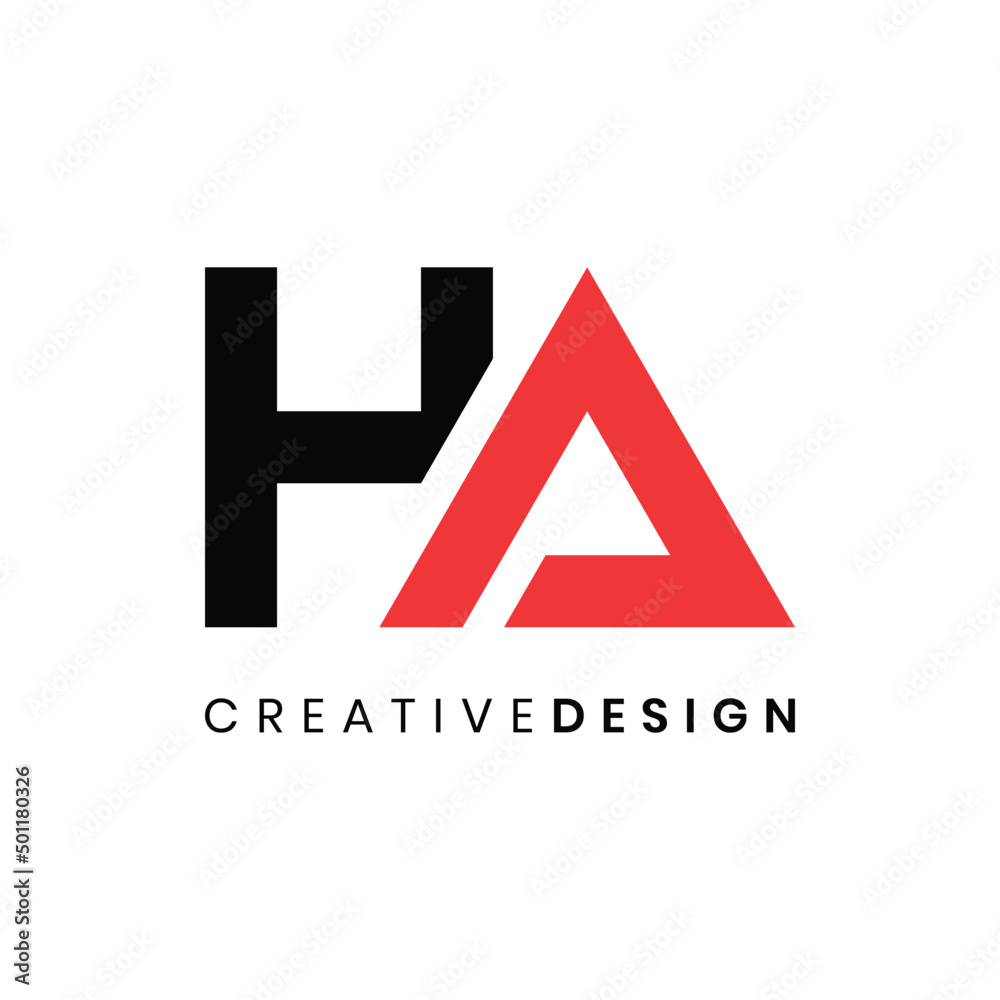 Creative modern letter HA logo design vector Stock Vector | Adobe Stock