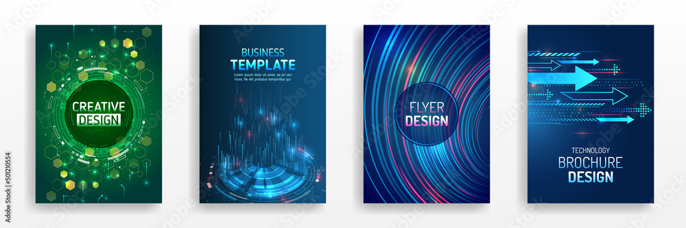Futuristic layout for presentation, poster, leaflet, annual report, a4 ...