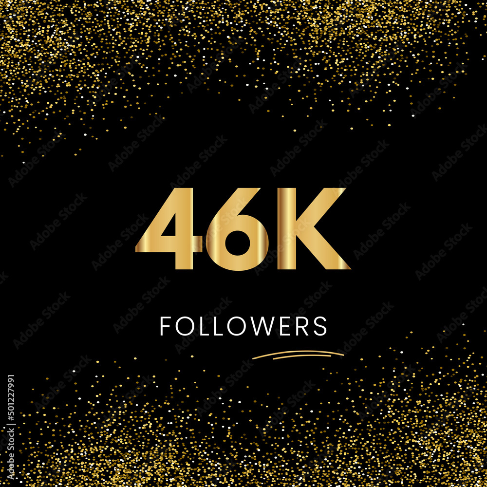 Vector de Stock Thank you 46K or 46 Thousand followers. Vector ...