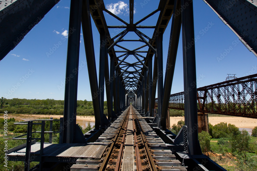 Two rail bridges over the Burdekin River at Dotswood, Queensland ...