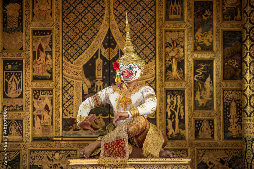 Khon Hanuman is traditional dance drama art of Thai classical monkey ...
