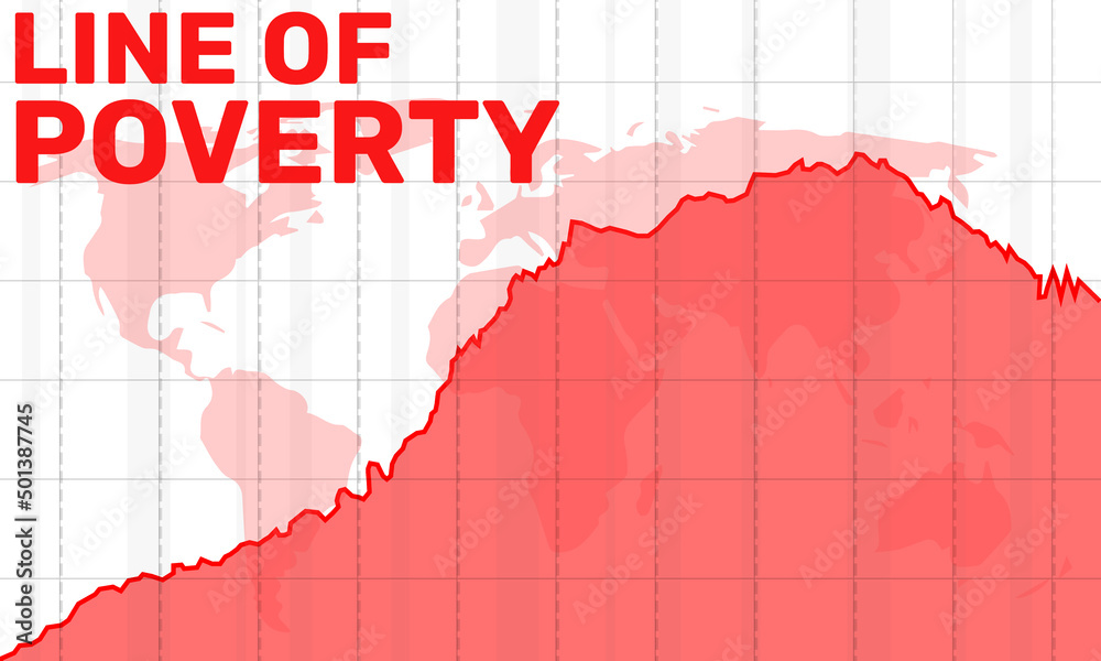 Line of Poverty concept graph background. Poverty and increasing ...