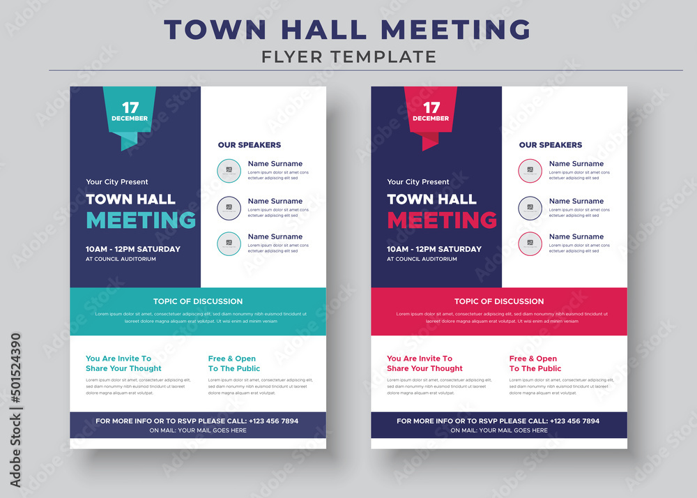 Town Hall Meeting Flyer Templates, City Hall Flyer and Poster Stock ...