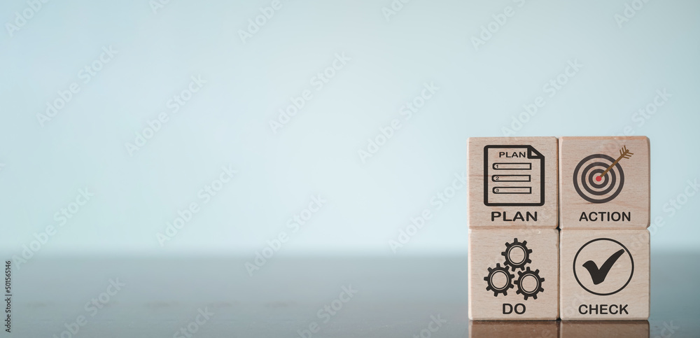 PLAN DO CHECK ACTION (PDCA) Concept.,word PLAN DO CHECK ACTION and icon ...