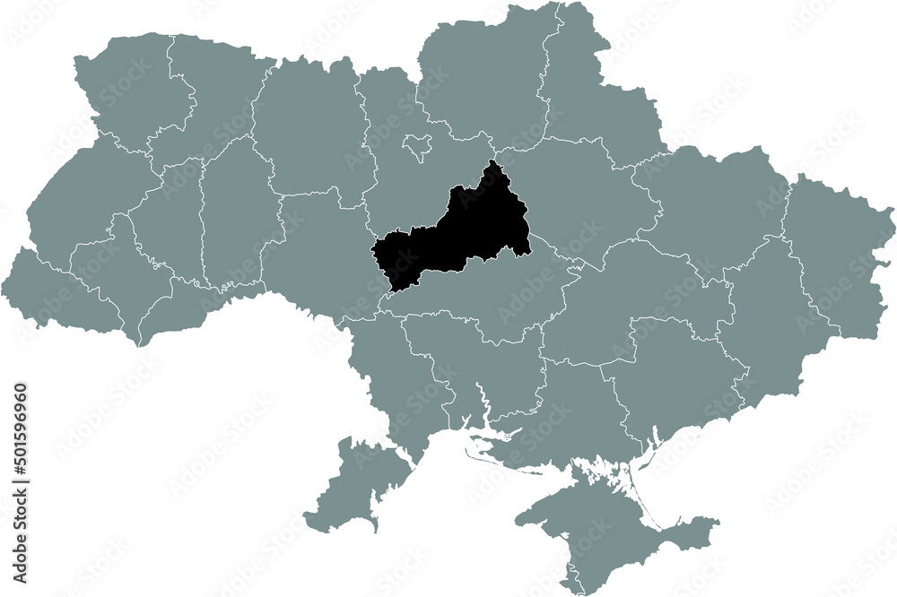 Image vectorielle Stock Black flat blank highlighted locator map of the ...