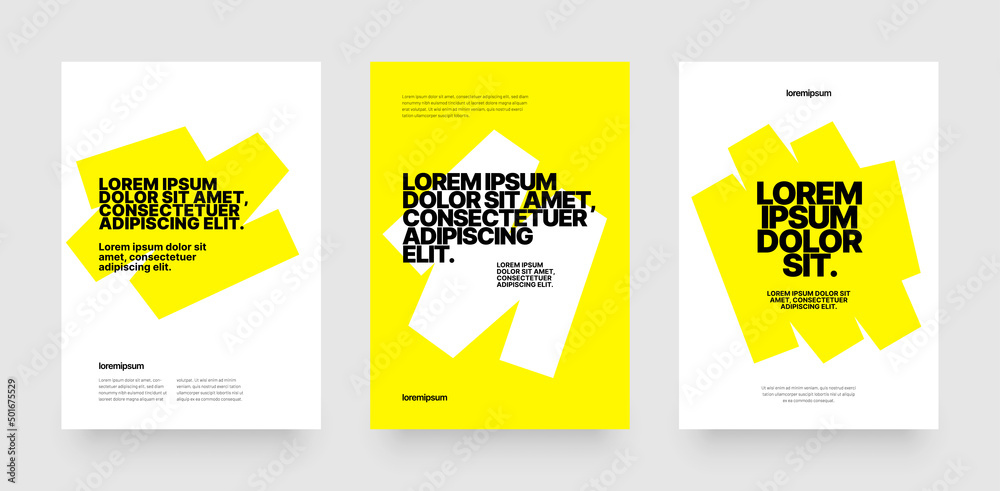 Simple template design with yellow highlighter marker for poster, flyer ...