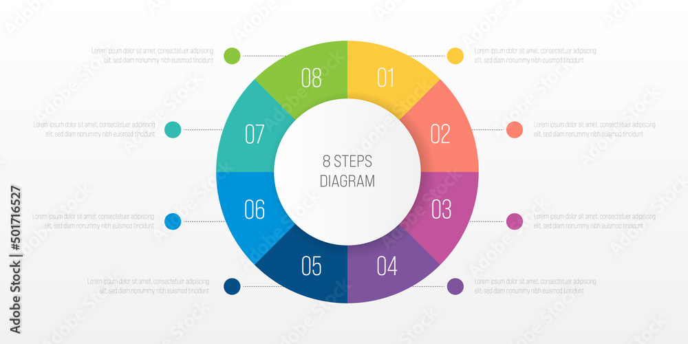 8 steps process modern infographic diagram Stock Vector | Adobe Stock