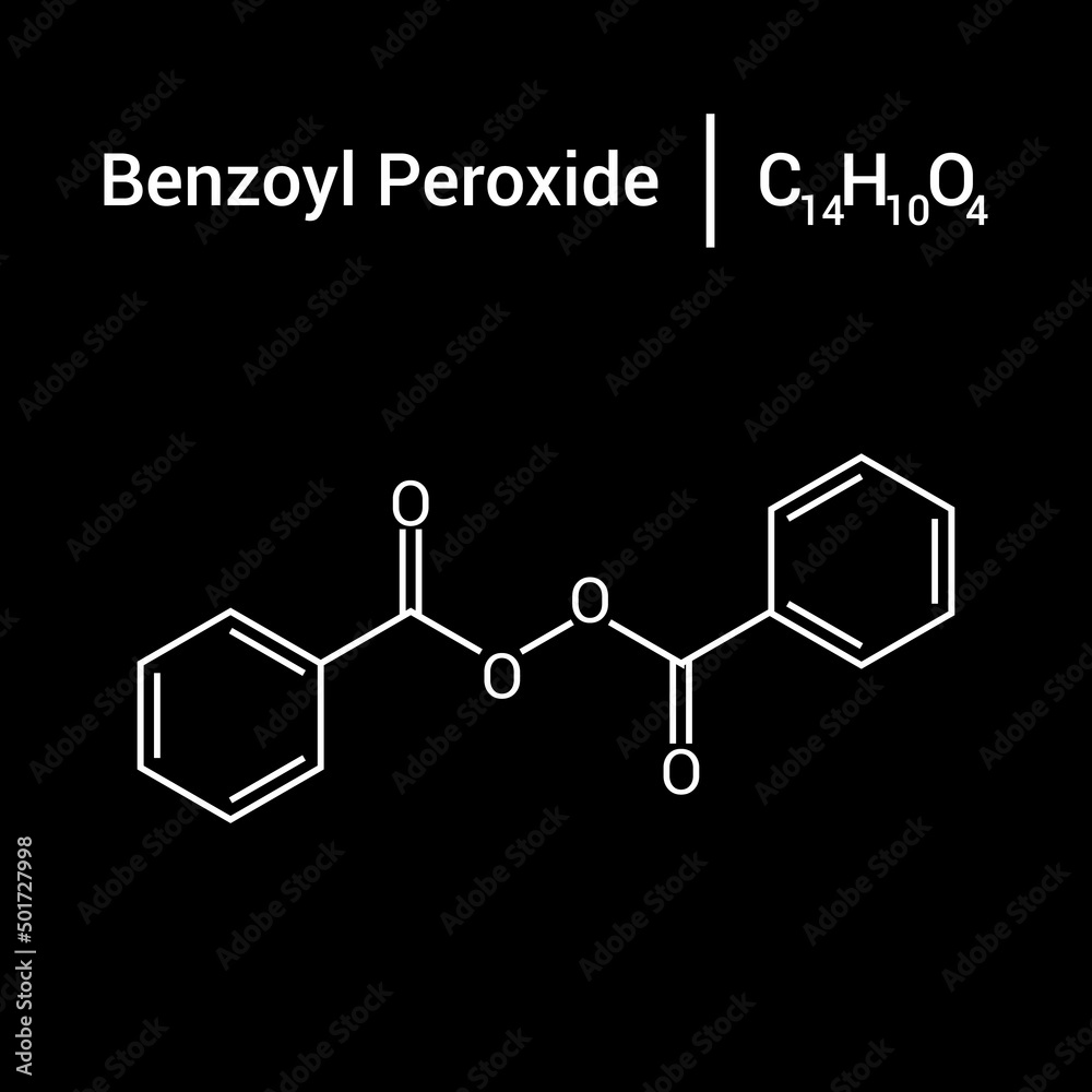 chemical structure of Benzoyl peroxide (C14H10O4) Stock Vector | Adobe ...