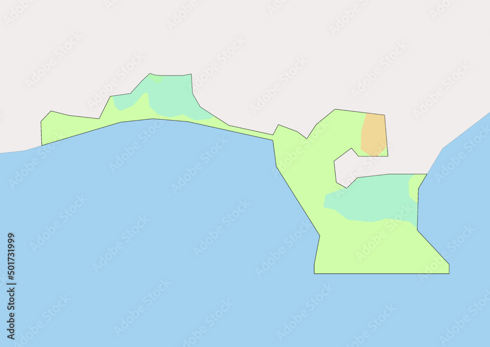 High detailed vector Akrotiri physical map, topographic map of Akrotiri ...