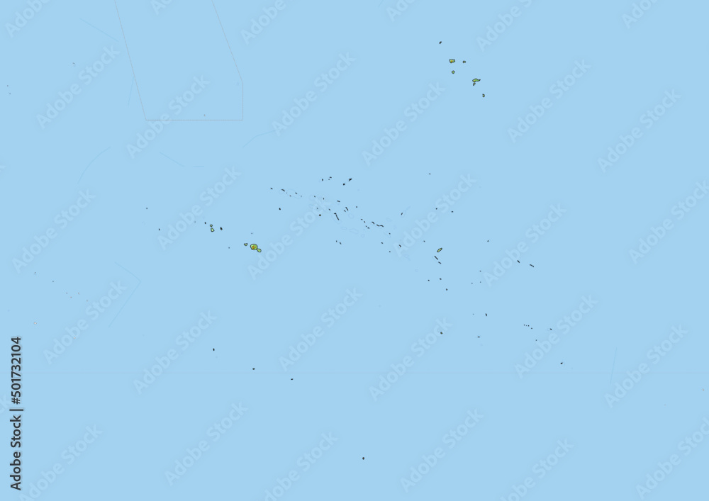 High detailed vector French Polynesia physical map, topographic map of ...