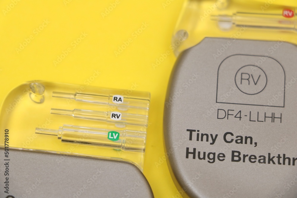 Photo Stock Lead connecting port of a Cardiac re-synchronization ...