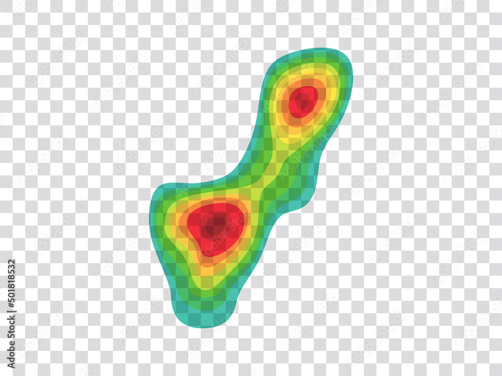 Vector graphic of infrared rays with hot spots spectrum on transparent ...