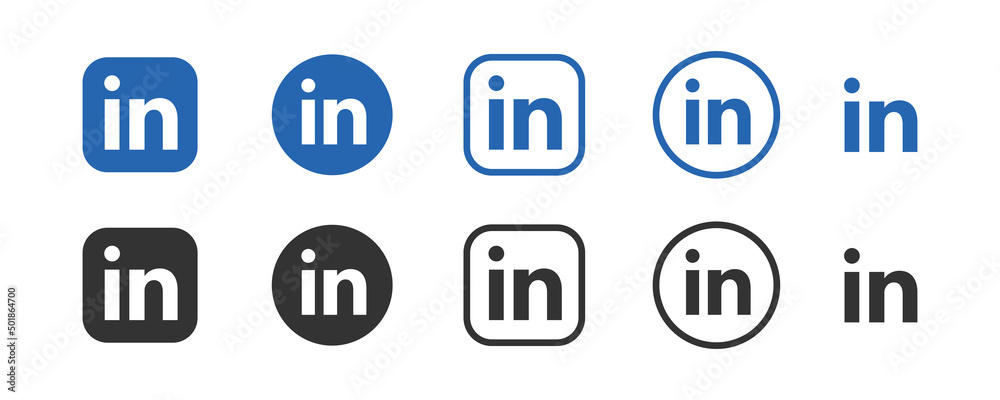 LinkedIn vector logo icon set Stock Vector | Adobe Stock