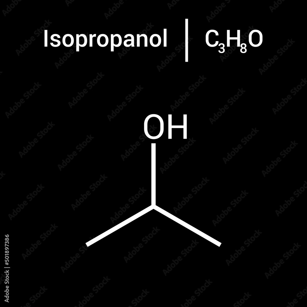 Vector de Stock chemical structure of Isopropyl alcohol (C3H8O) | Adobe ...