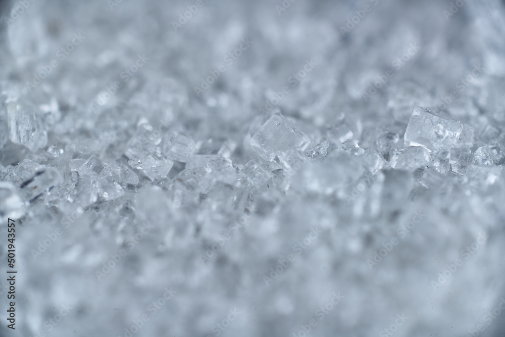 crystals cubes of white refined sugar macro under the microscope soft ...