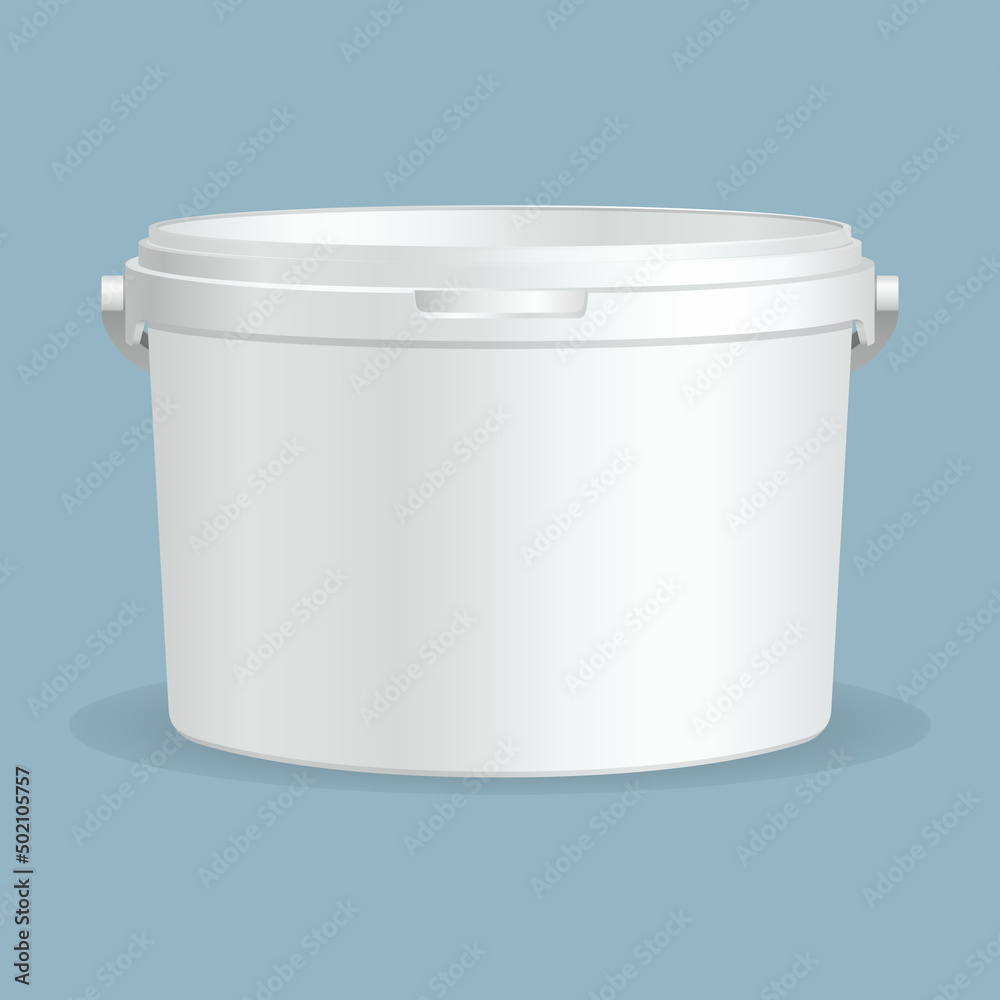 MockUp Template For Your Design. White plastic set bucket with White ...