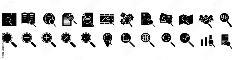 Search icon vector set. increase illustration sign collection ...