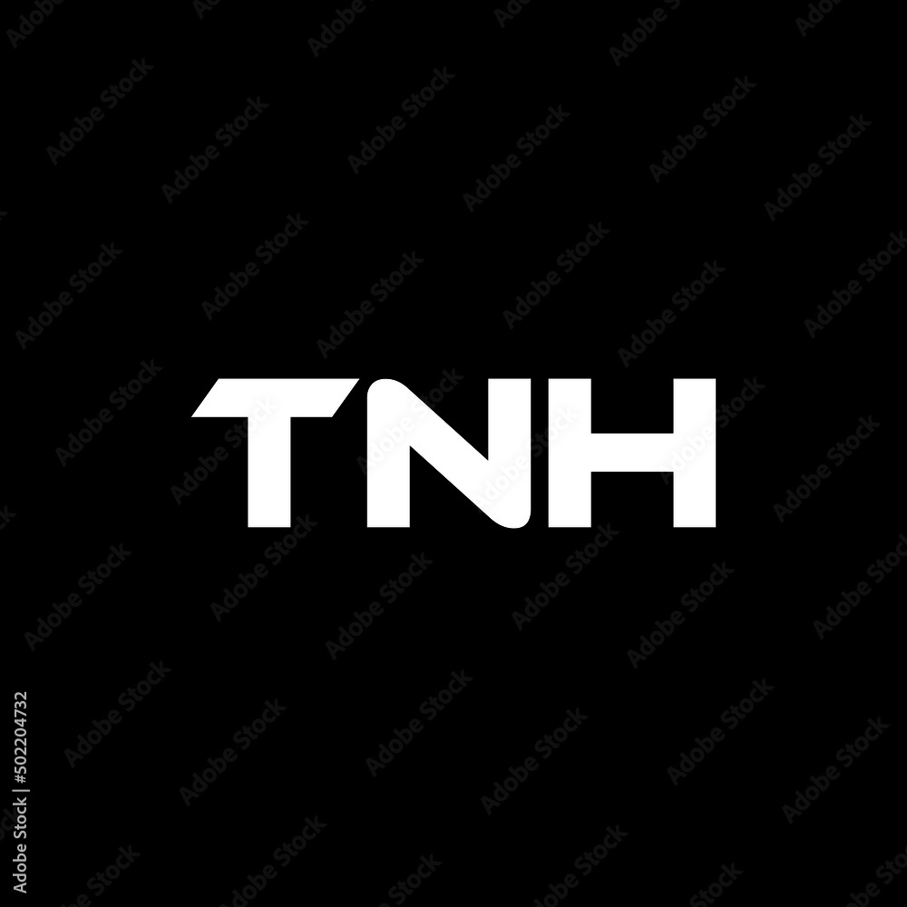 TNH letter logo design with black background in illustrator, vector logo modern alphabet font ...