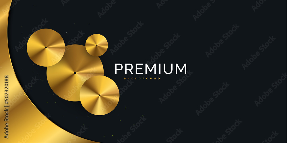 Luxury Abstract Black and Gold Background with Gold Circles. Premium ...