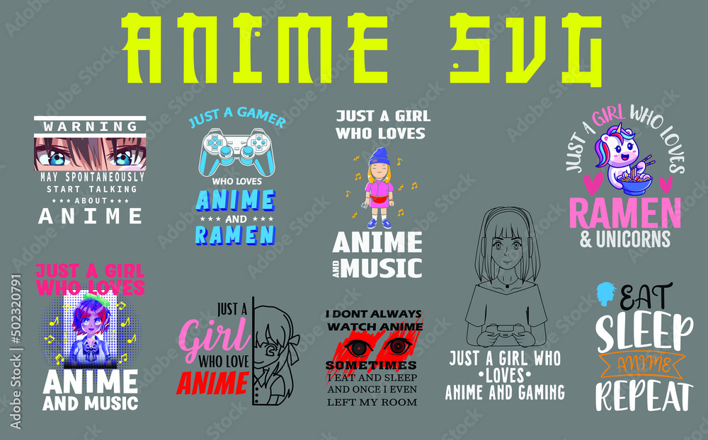 Anime, SVG Bundle Anime, Vector, Love, Manga, Anime pack, Japanese ...
