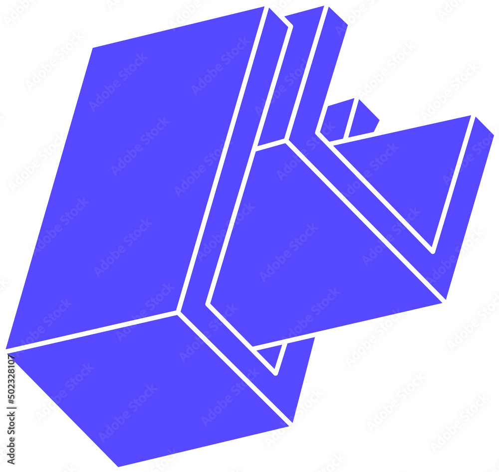 Impossible Optical Illusion Shapes Logo Optical Art Object Impossible Figure Line Art