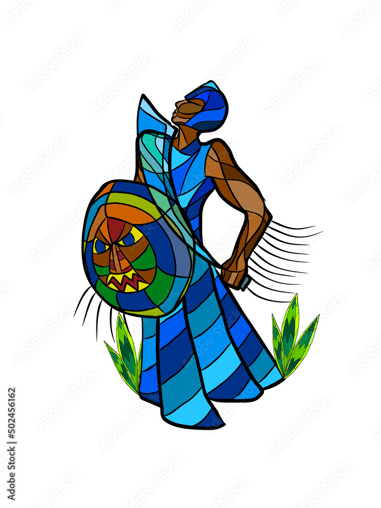 Ogum, warrior deity of Yoruba people. God of iron and war. Deity from ...
