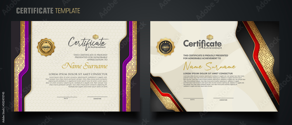 certificate template with Luxury realistic texture pattern,diploma and ...