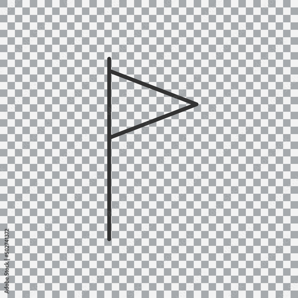 Flag outline icon. Symbol isolated on transparent background. Vector ...