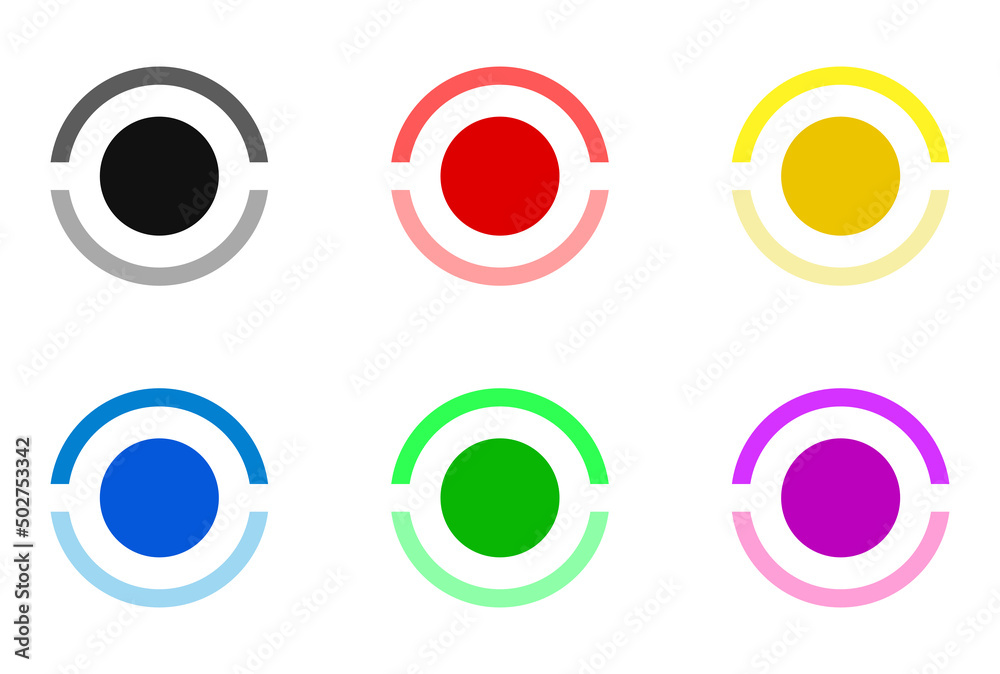 Set of different colours bullet points. Stock Vector | Adobe Stock