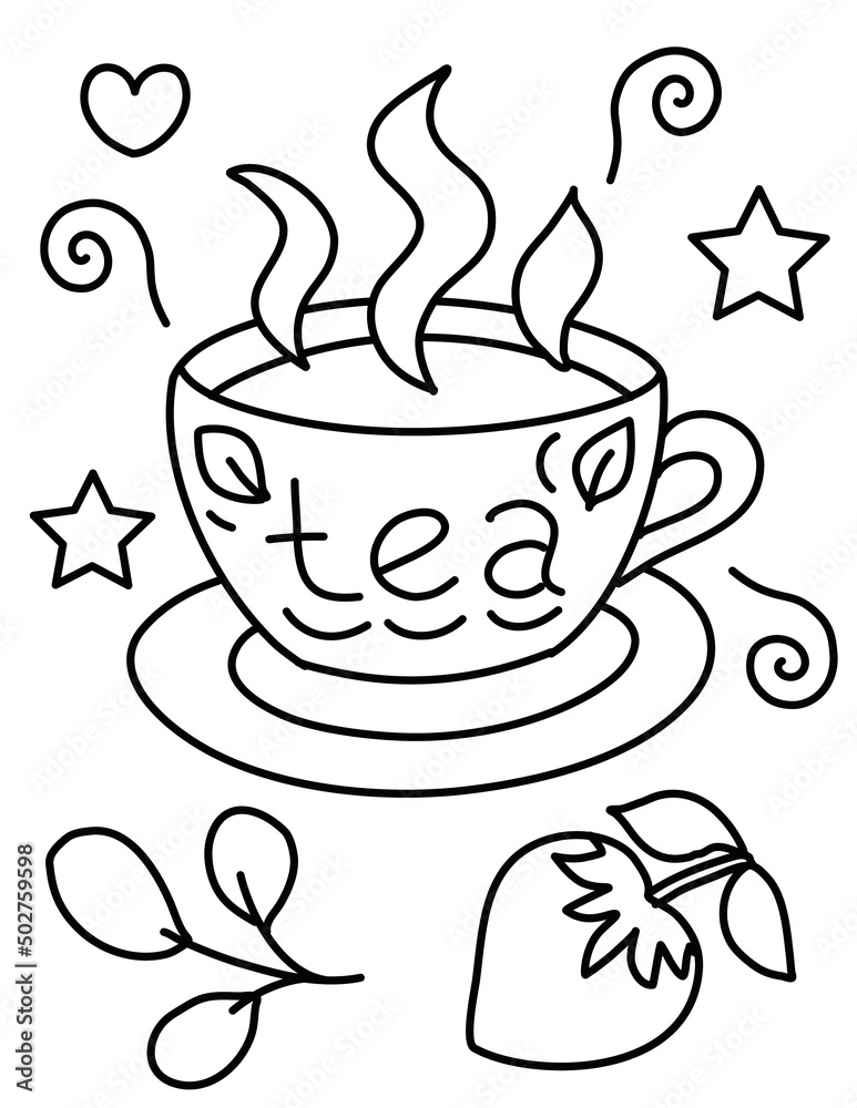 Hand drawn coloring pages for kids and adults. Beautiful drawings with ...