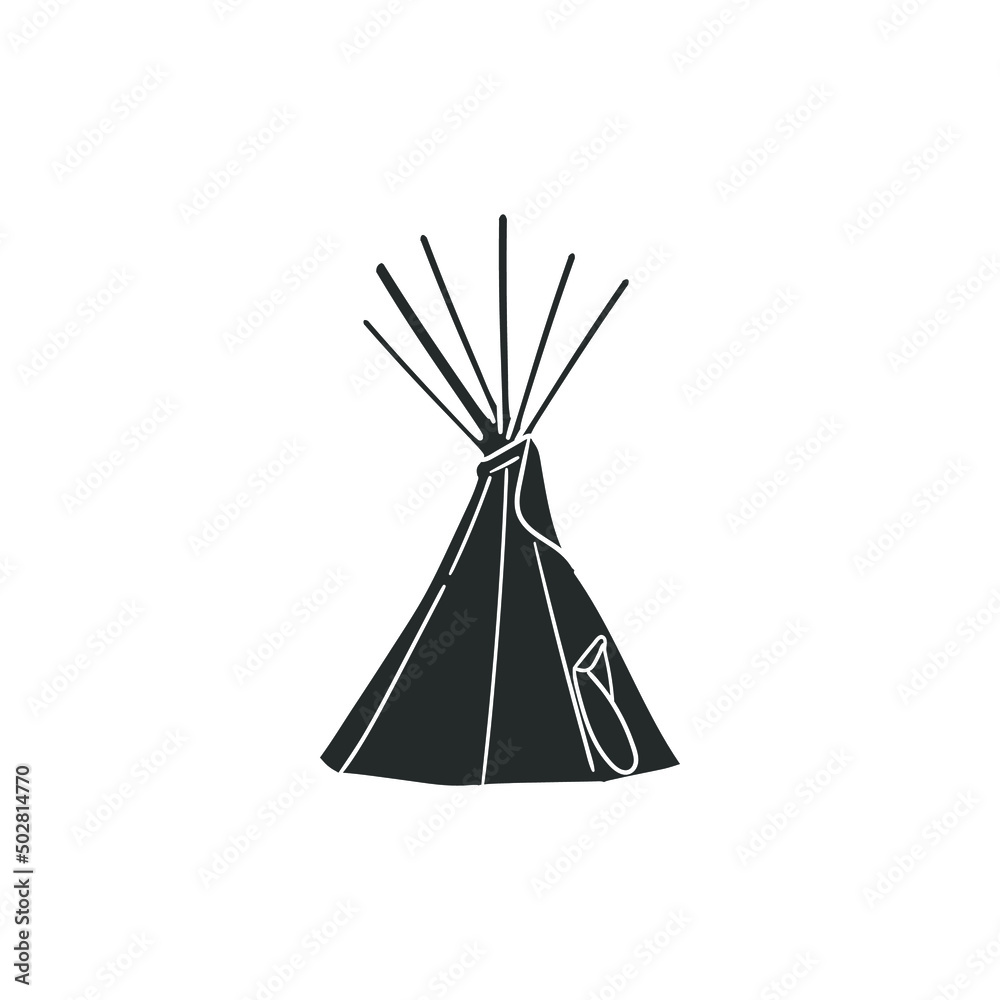 Teepee Icon Silhouette Illustration. American Native Vector Graphic ...