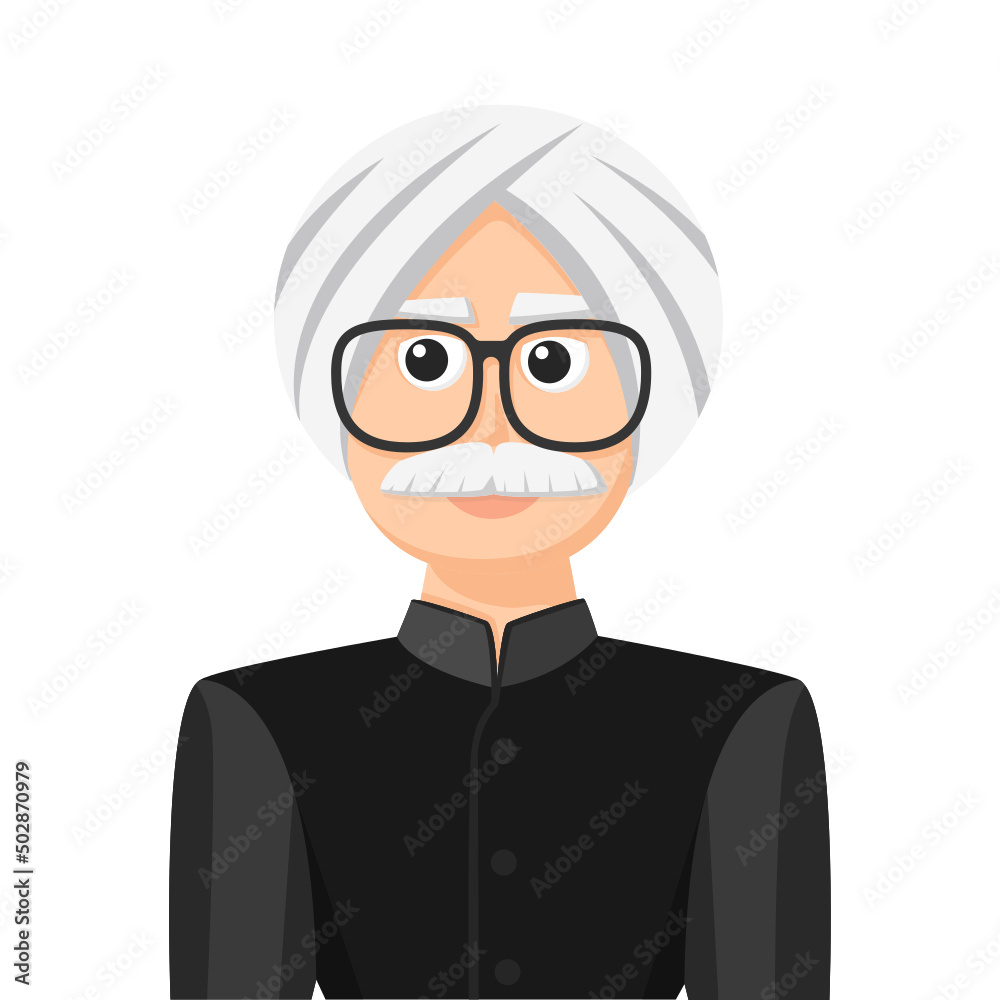 Sikh in simple flat vector. personal profile icon or symbol. Religions ...