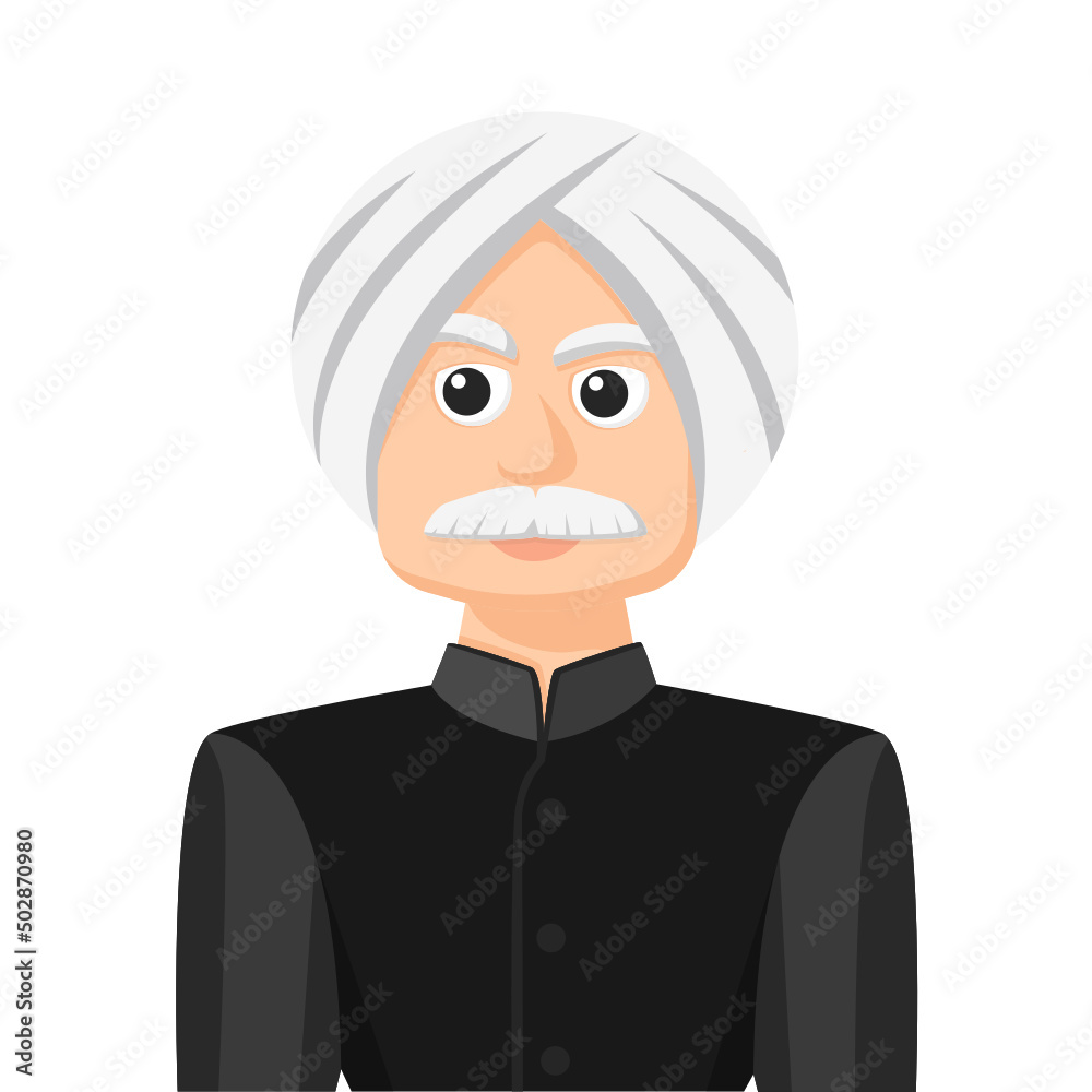 Sikh in simple flat vector. personal profile icon or symbol. Religions ...