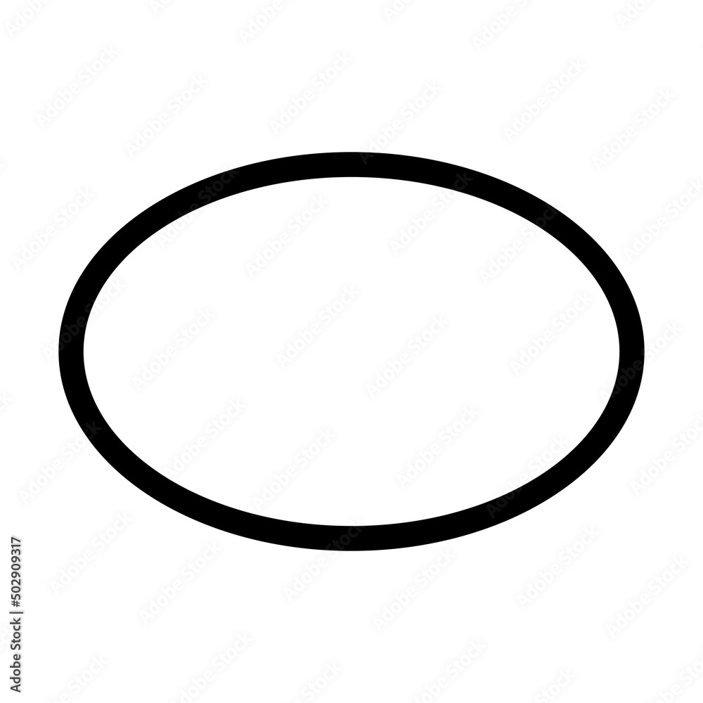 Ellipse symbol shape vector icon outline stroke for creative graphic ...