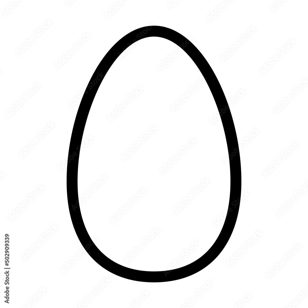 Oval symbol shape vector icon outline stroke for creative graphic ...