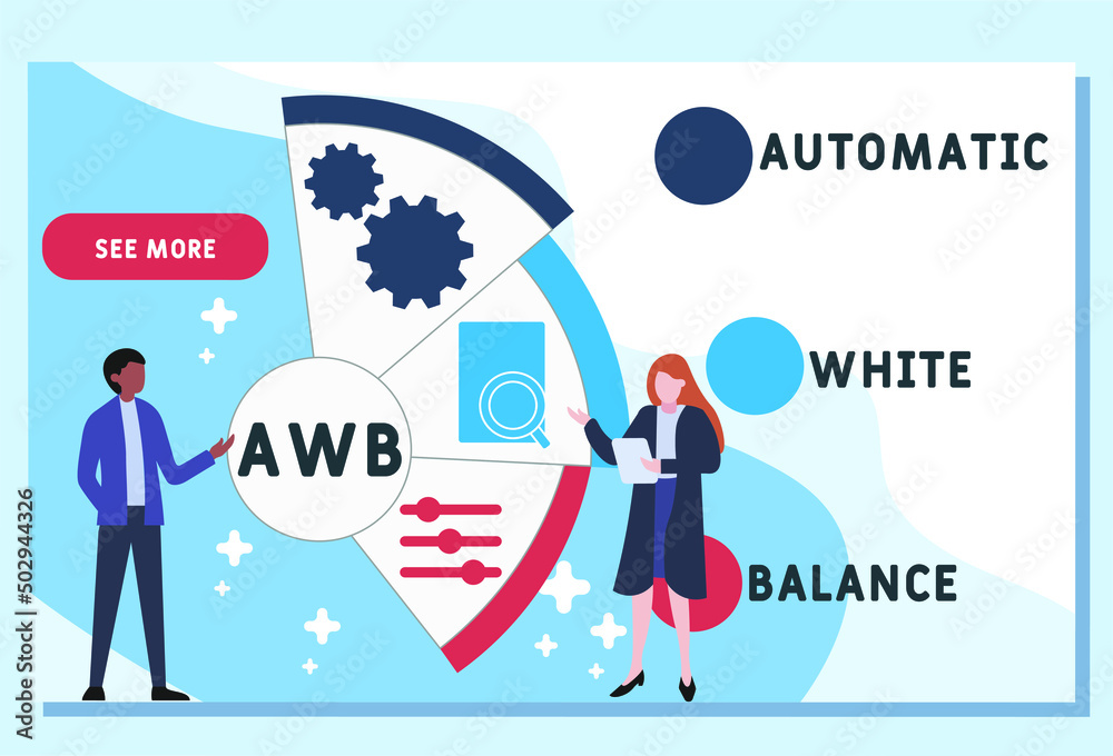AWB - Automatic White Balance acronym. business concept background ...