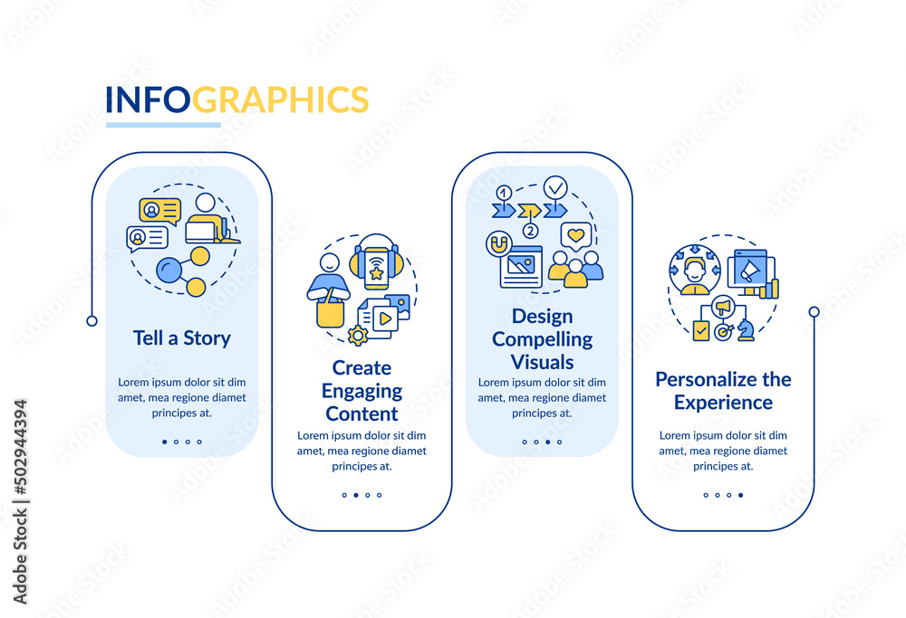Customer attention span rectangle infographic template. Data ...