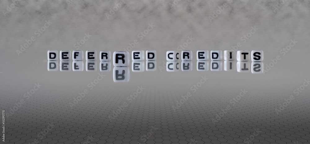 deferred credits word or concept represented by black and white letter ...
