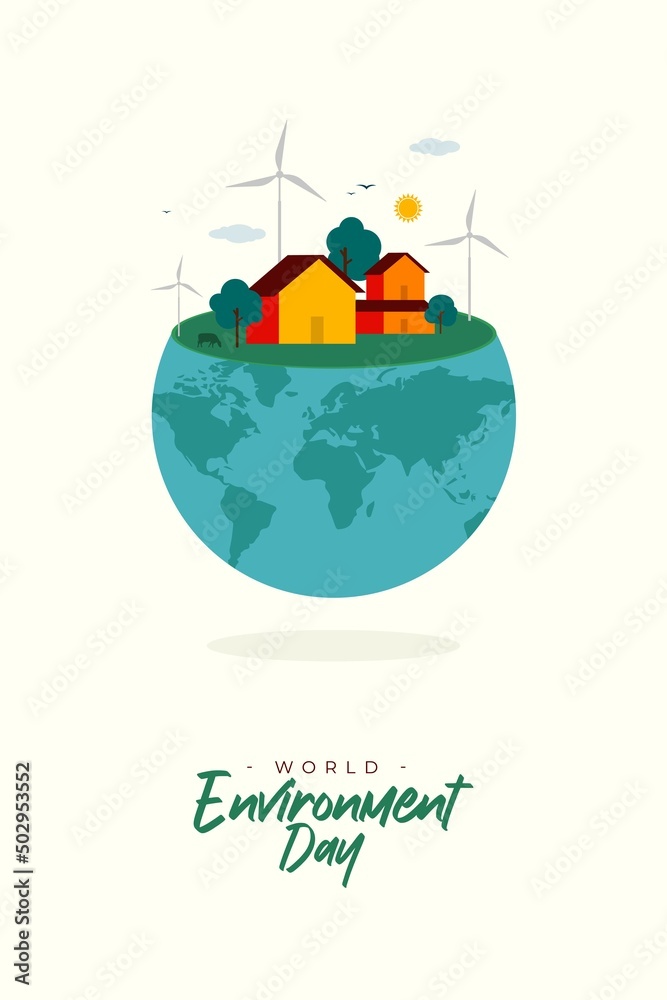 World environment day typography with Earth and the eco-friendly ...
