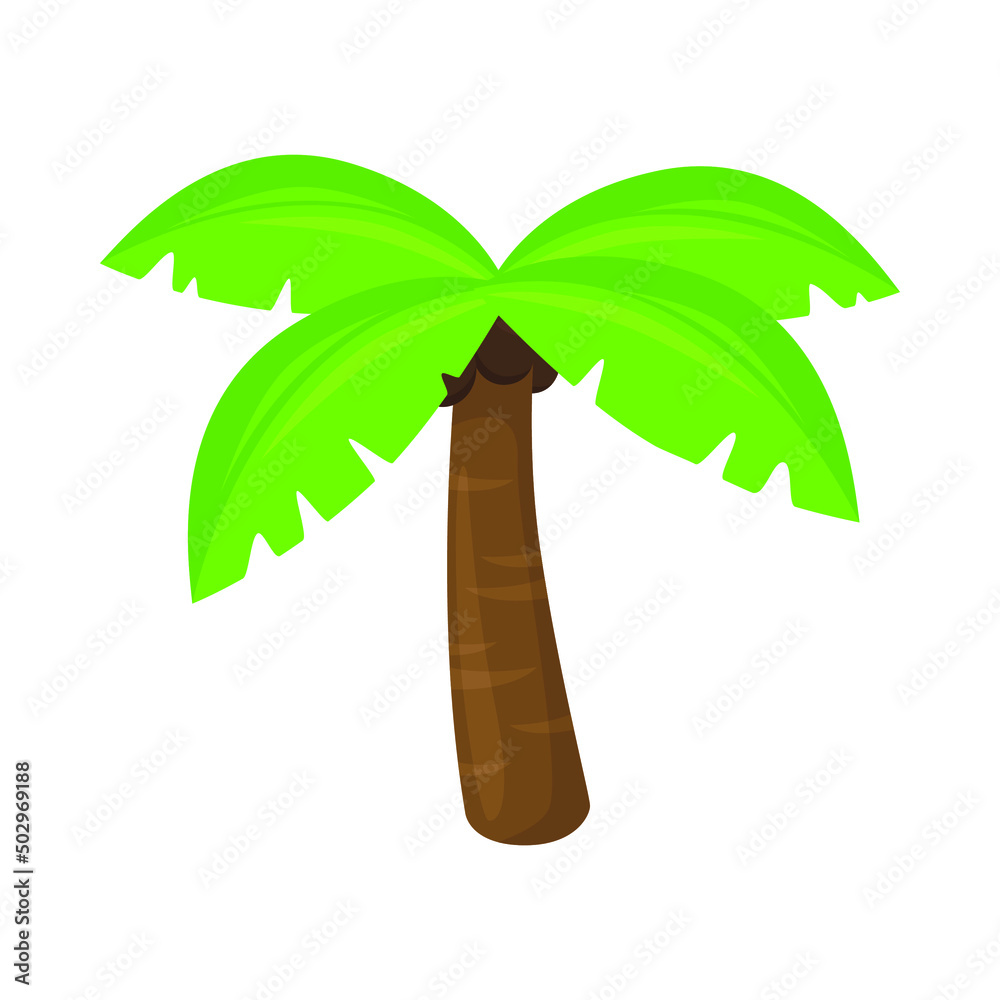 Tree Palm Sign Emoji Icon Illustration. Summer Beach Vector Symbol ...