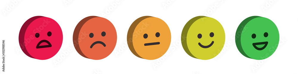 Isometric emoticon. Rating scale or pain scale in the form of emoticons ...