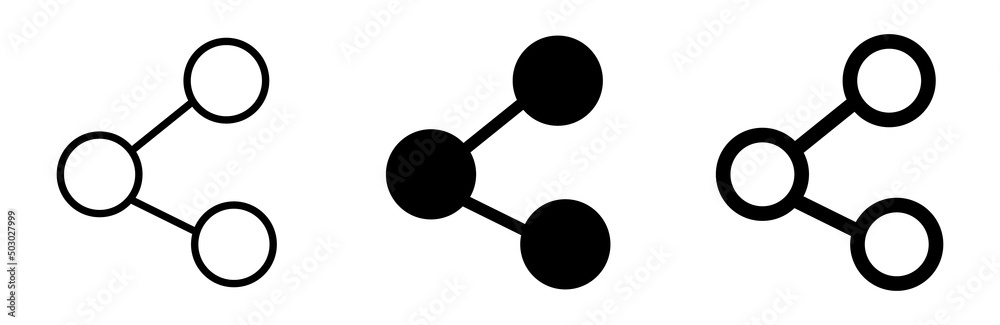 Share icon set isolated on white background. Flat and line style Stock Vector | Adobe Stock