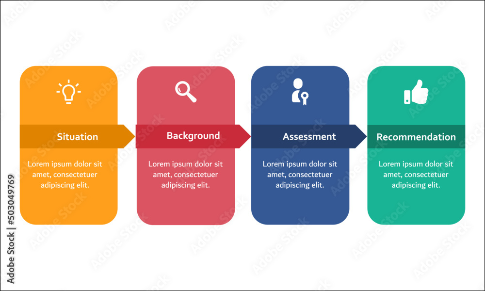 SBAR Acronym with Icons in an Infographic template Stock Vector | Adobe ...