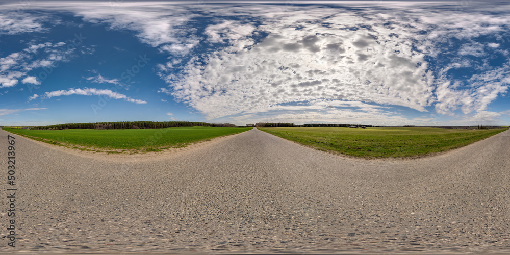 full seamless spherical hdri 360 panorama view on no traffic asphalt ...