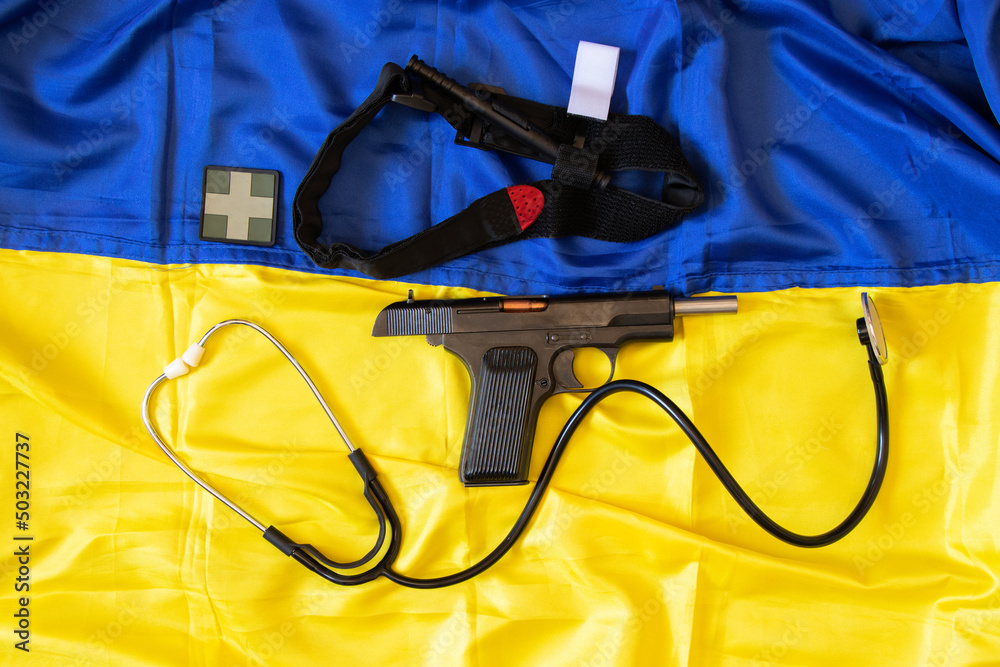 Hemostatic tourniquet - a military and stethoscope pistol and a medical ...