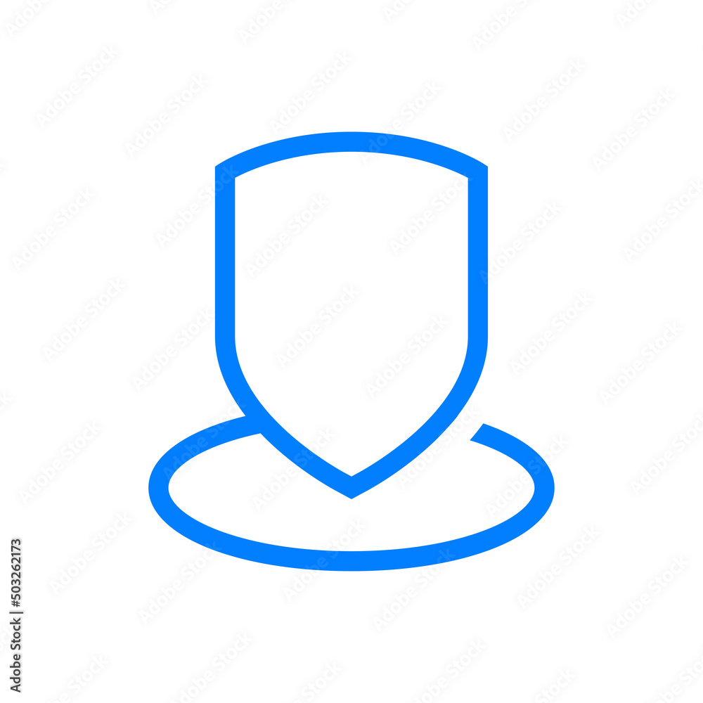 Logo control de seguridad. Icono con escudo en círculo con líneas en ...